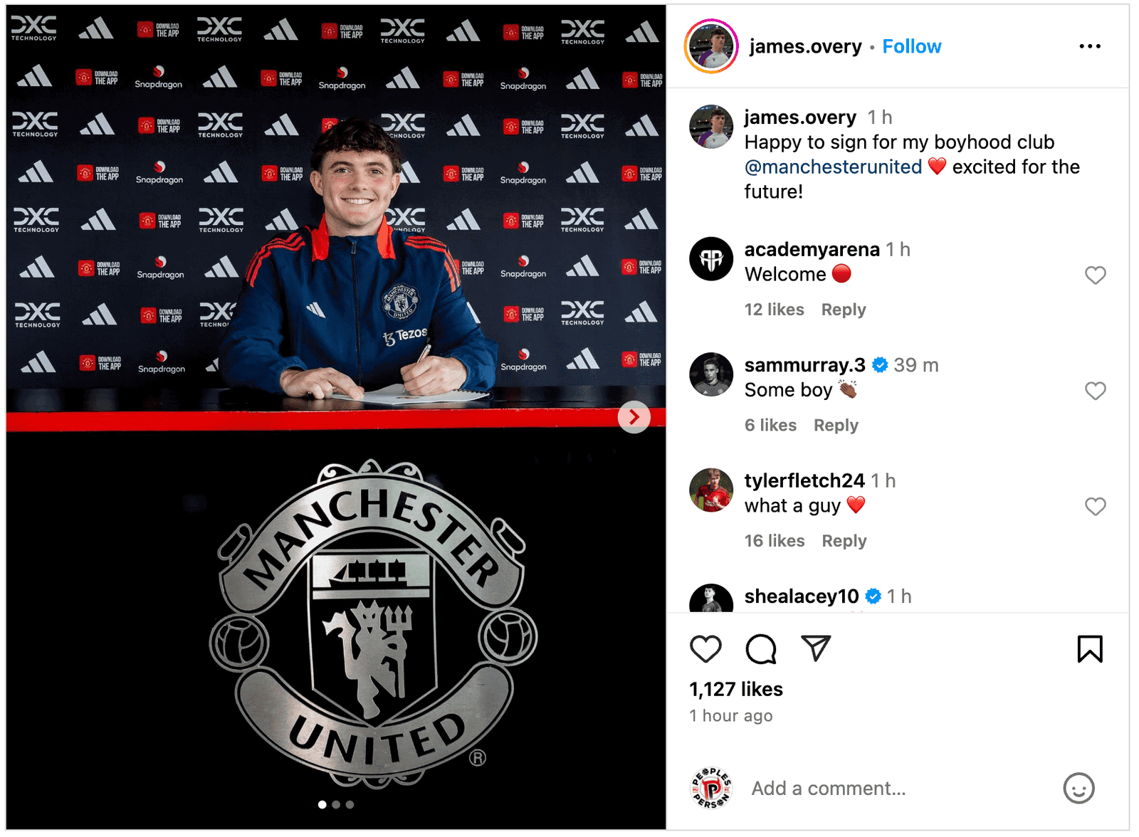 Picture: 17-year-old James Overy confirms he has officially signed for ...